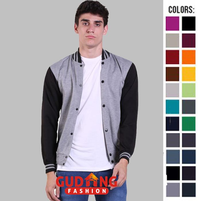 Promo Jacket Distro Model Baseball Fleece Abu JAK 2173 - Warna E ...