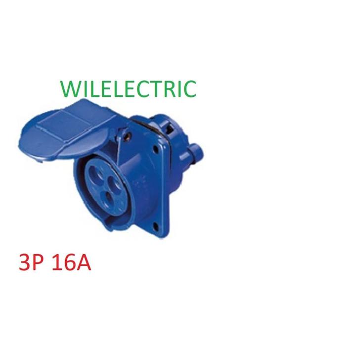 Jual Panel mounting socket 3P 16 A industri socket untuk genset stop ...