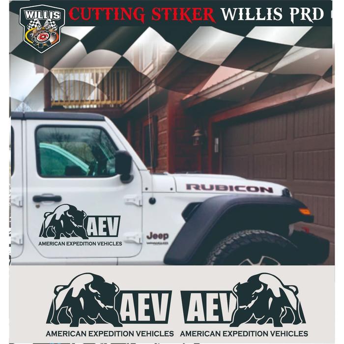 Jual New Decal Sticker Pintu Mobil AEV Logo Jeep Wrangler Rubicon 1set ...