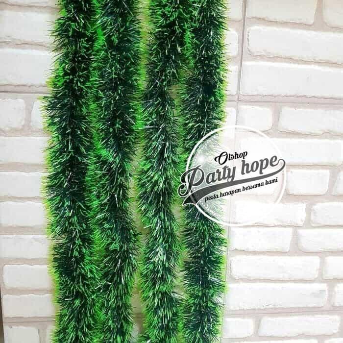 Jual slinger hijau daun diameter 5 cm / hiasan pohon natal / dekorasi ...