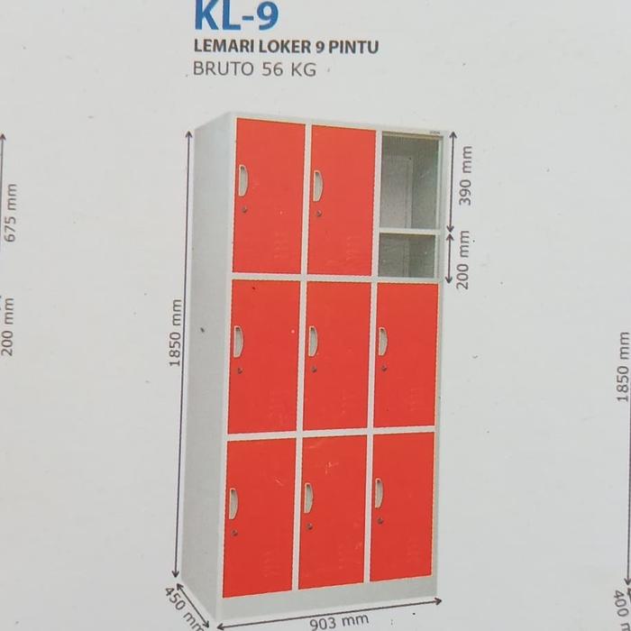 Jual FREE ONGKIR Loker besi Locker Kozure 9 pintu KL 9 Lemari rak besi ...