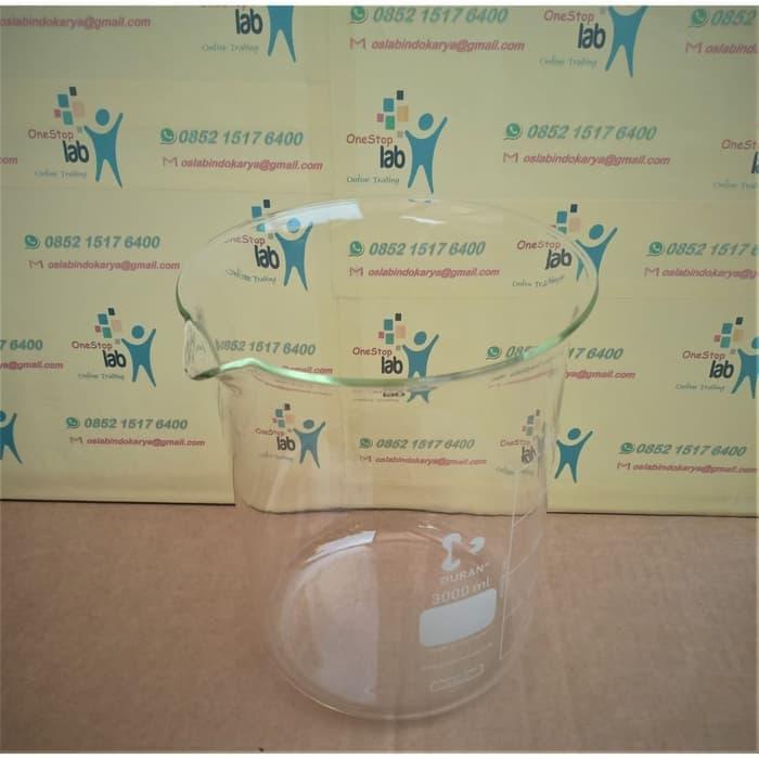 Jual DURAN Beaker glass 3000 ML low form gelas kimia 3 Liter - Kab ...