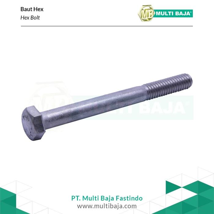 Jual Baut Hexagon Stainless Steel 304 M10 x 200 HT (Hex Bolt) - Jakarta ...