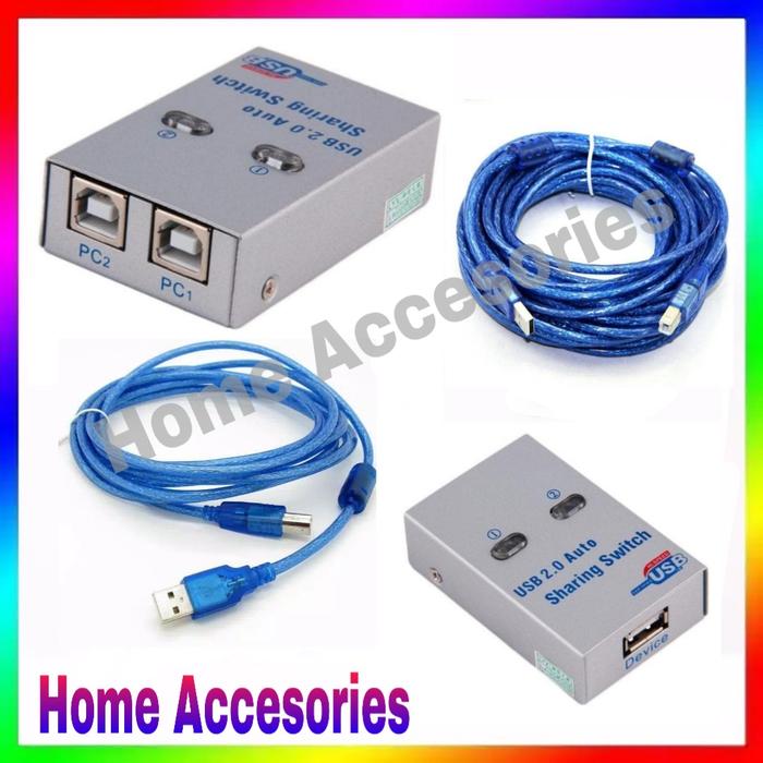Jual PAKET AUTO SWITCH PRINTER USB 2.0 + KABEL PRINTER SHARING SWITCHER ...