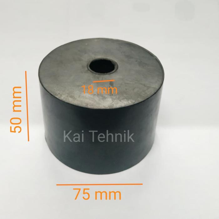 Jual Rubber Mounting / dudukan / bantalan karet 75 x 50 mm lubang 18 mm ...