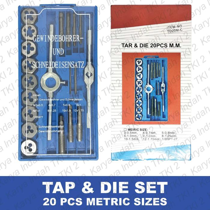 Jual Tap and Die Set 20 PCS Ukuran Metric Murah Alat Tap Senai Snai ...
