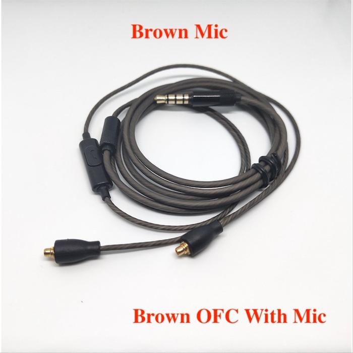 Jual MMCX Pin DIY OFC Replace Cable Shure Kabel SE215 535 UE900 - Brown ...