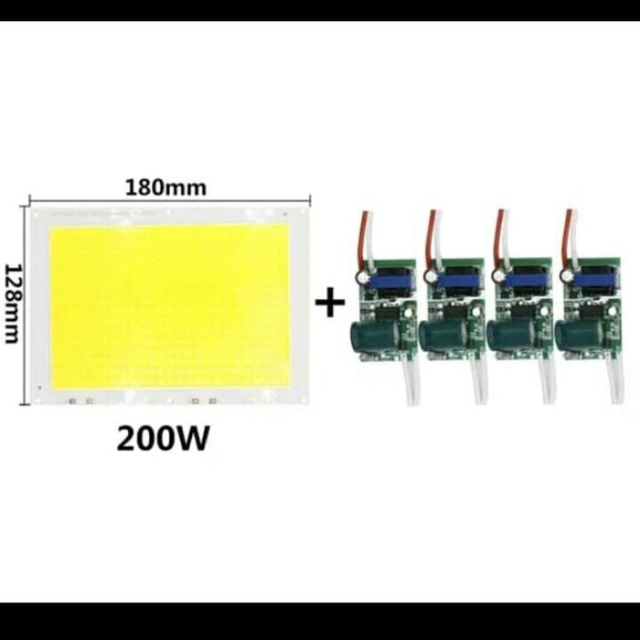 Jual LAMPU HPL COB 200W High Power Led 200 watt + DRIVER 220 volt AC 50 ...