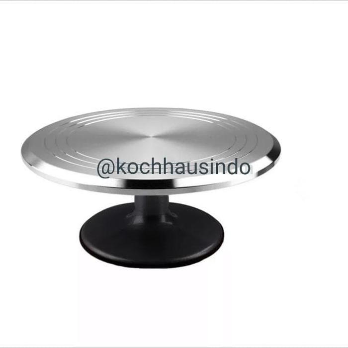 Jual 12" Revolving Cake Stand Meja Putar Stainless Lazy Susan Hitam ...
