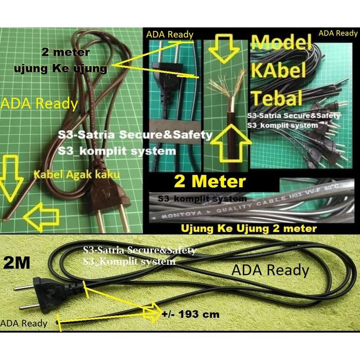 Jual Kabel listrik AC 2meter Buntung 2 M Tebal 2m meter Power supply ...