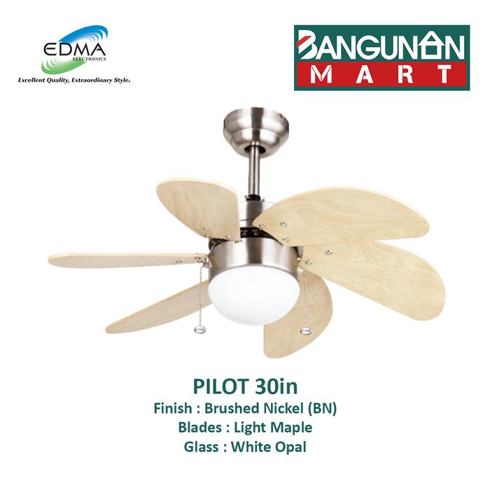Jual MT EDMA 30 inch Pilot Ceiling Fan Kipas Angin Plafon - Brushed ...