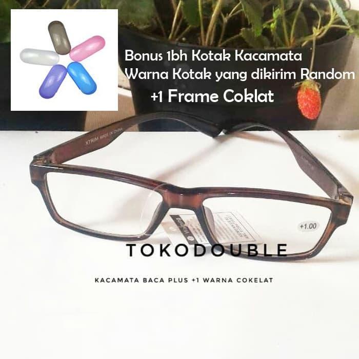 Jual Kacamata Baca Rabun Dekat Ukuran Plus 1 Cokelat Bonus Kotak ...