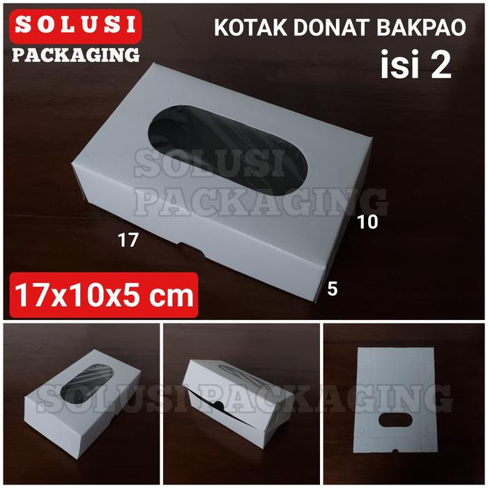 Jual KARDUS DONAT BAKPAO ISI 2 PUTIH POLOS/KOTAK KUE ROTI/DUS ROTI DOS ...
