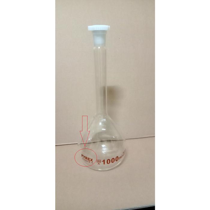 Jual Labu Ukur / Volumetric Flask 1000 ml / 1 liter - PYREX - Pyrex - Jakarta Selatan ...
