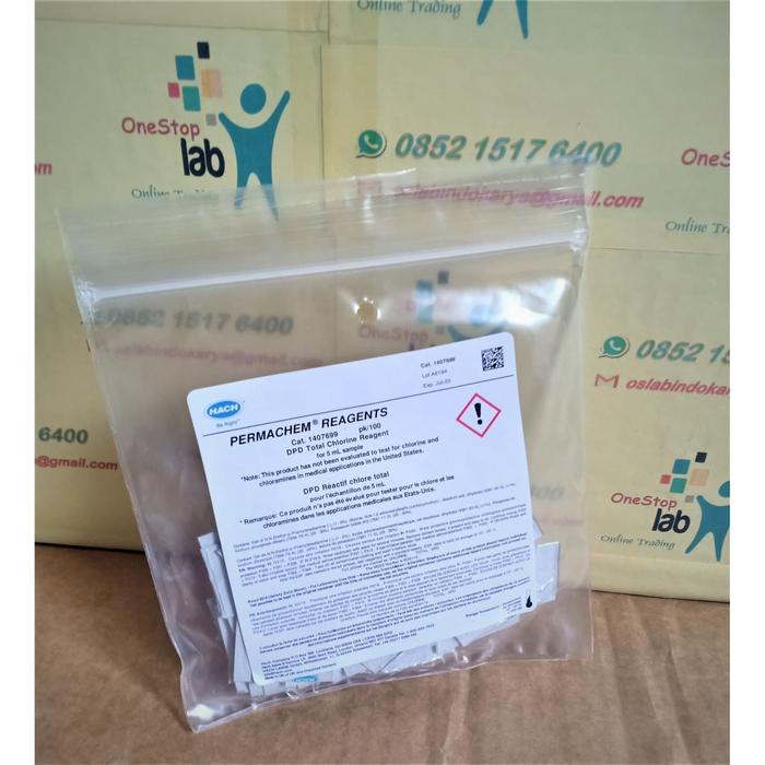 Jual DPD Total Chlorine Reagent Powder Pillows, 5 mL, pk/100 HACH 14076 ...
