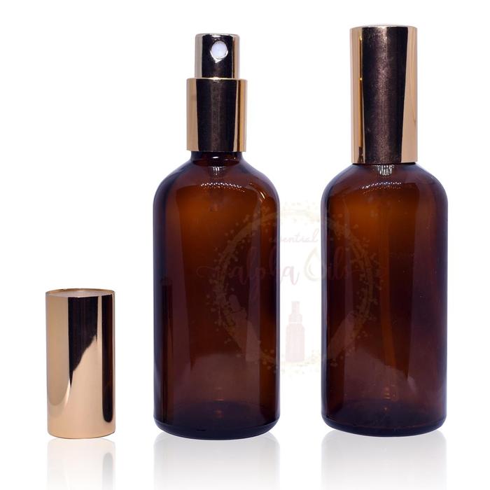 Jual Botol Spray 100ml Amber Kaca Tebal IMPORT - Tutup Gold - Kab ...