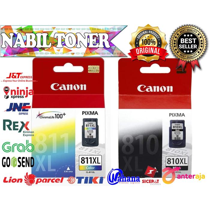 Jual Paket Tinta Canon PG-810XL Black+CL 811XL Color original Ink ...