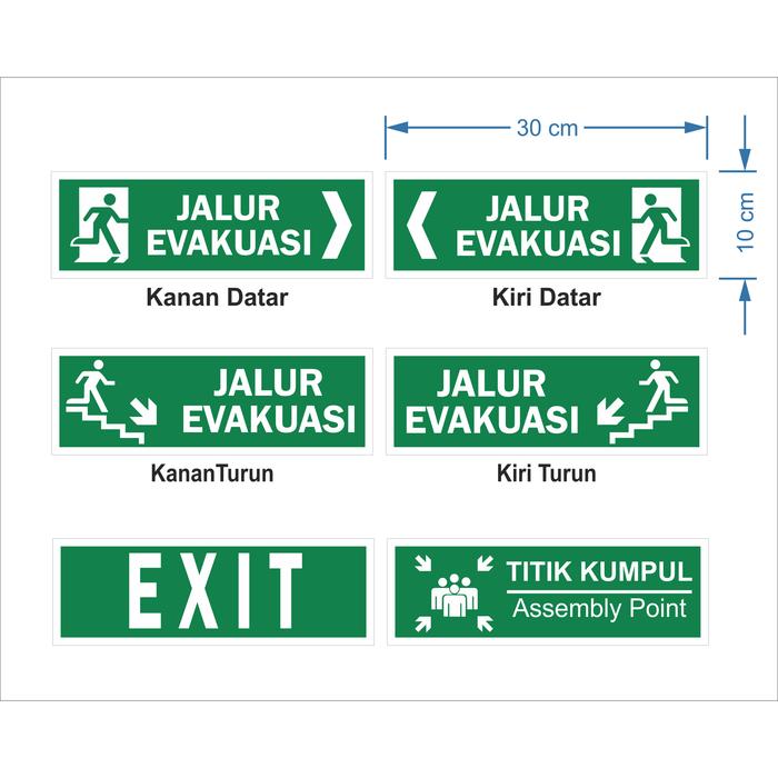 Jual Plang Papan Rambu Penunjuk Jalur Evakuasi dan Exit Acrylic 30x10cm ...