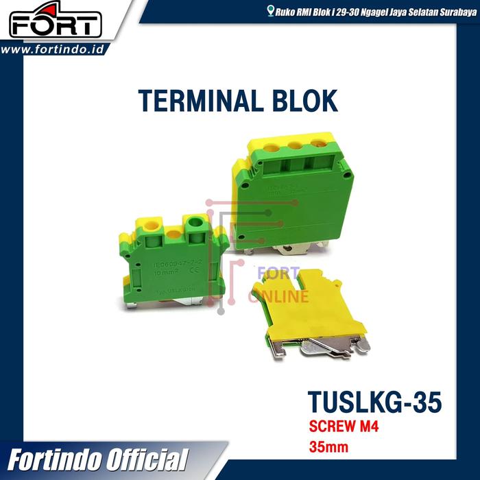 Jual Terminal viking uk Blok TUSLKG 35 Ground 35mm Kuning-Hijau FORT ...
