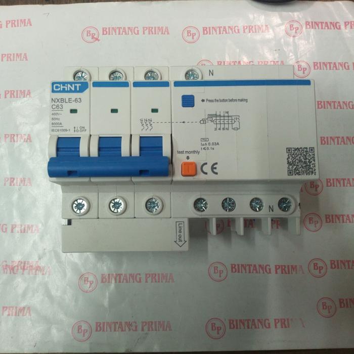 Jual RCCB / ELCB / RCBO 4P 16A-32A Tipe NXBLE-32 3P+N 6 Ka Merk CHINT ...