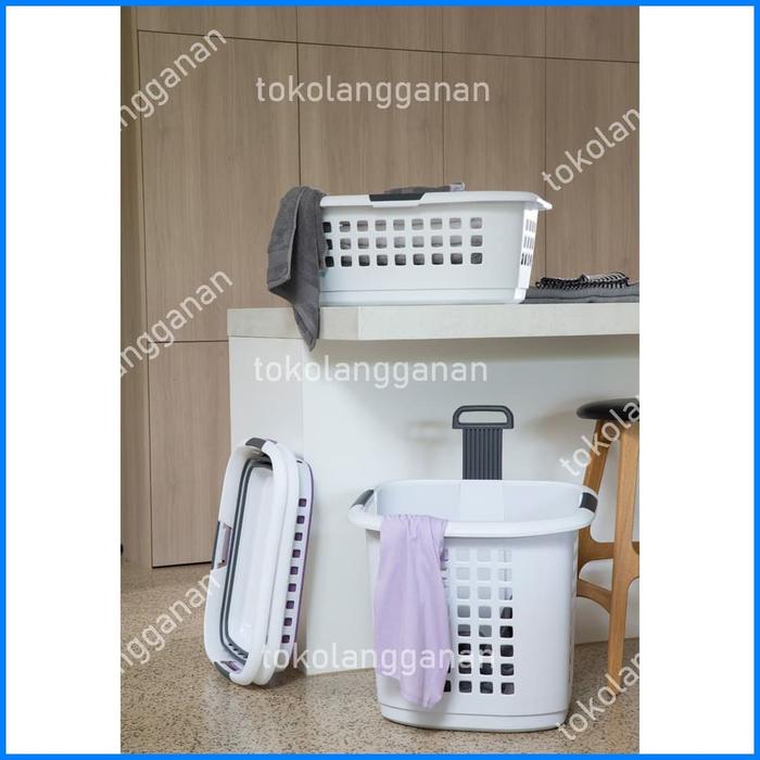 Jual Ezy Storage Keranjang Laundry 66 Ltr - Putih/Abu-Abu di Seller ...