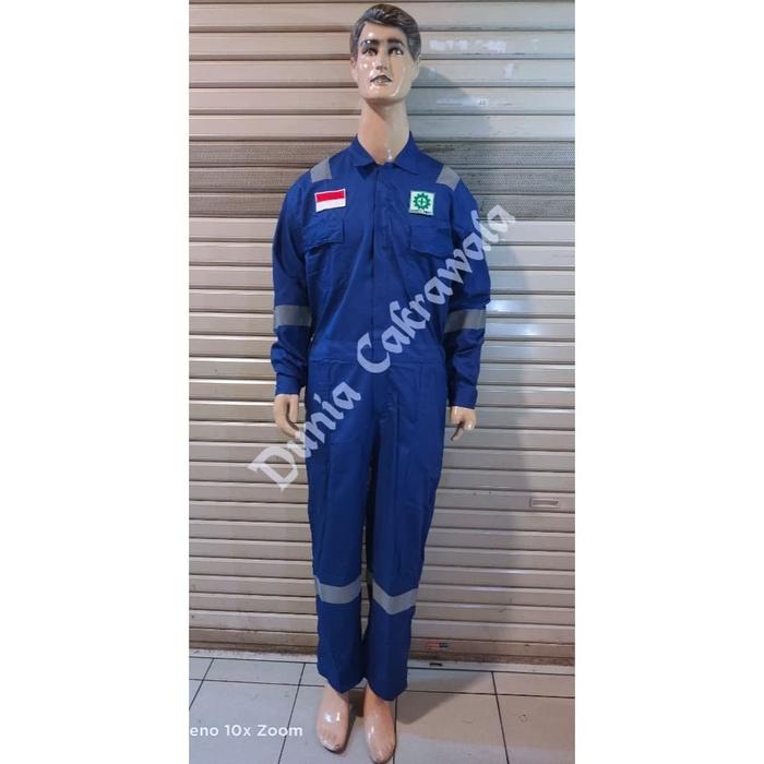 Jual WEARPACK COVERALL PROYEK PLUS LOGO / SERAGAM PROYEK WARNA BIRU ...