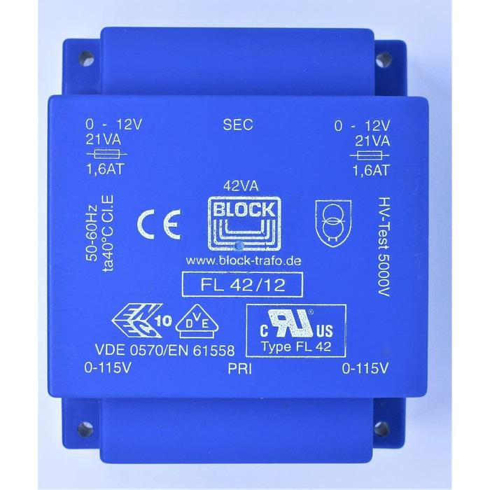 Jual PCB flat transformer trafo 42 VA, 12 V, 12 V , 1.75 A Block - Kota ...