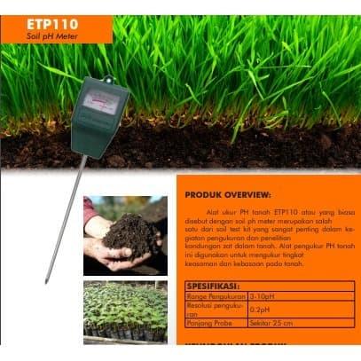 Jual Alat Ukur Kadar PH Tanah Portabel dan Analog Soil PH Meter ETP110 ...