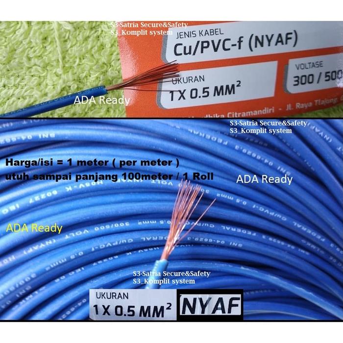 Jual Biru NYAF 0,5 mm2 Kabel Listrik serabut 1 jalur 0,5mm 0.5 mm 0.5mm ...