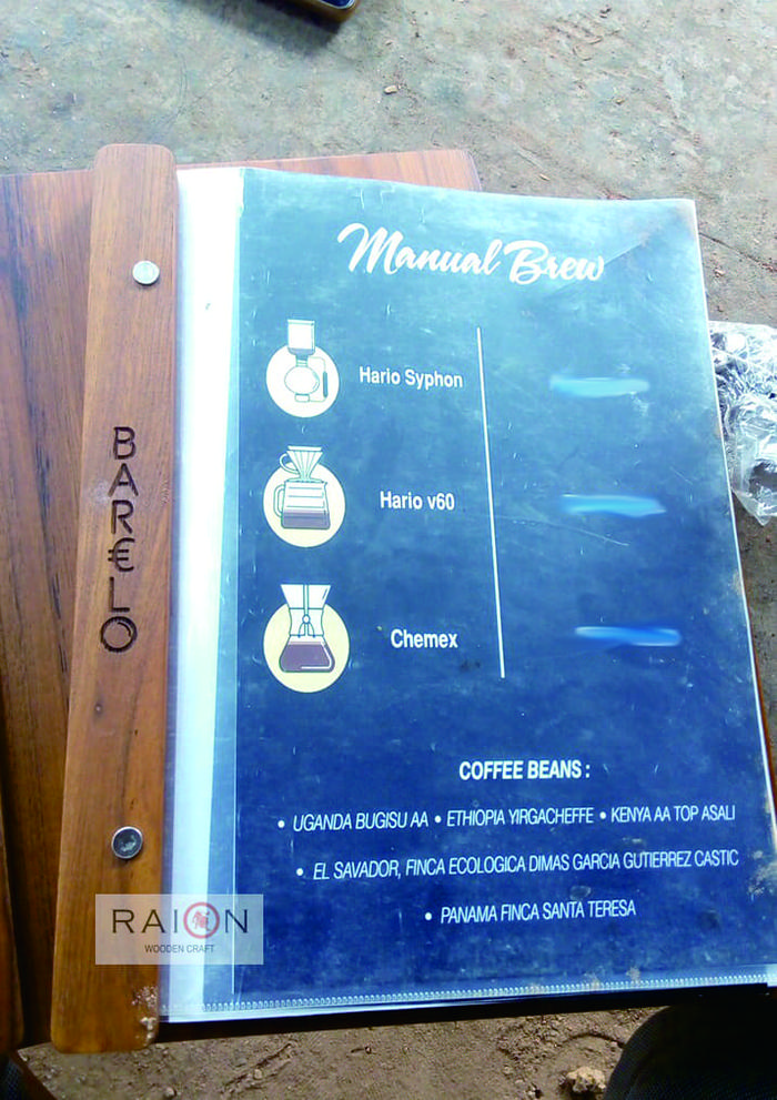 Jual Papan Buku Menu Kayu Jati Untuk Cafe / Menu Board Size A4 Di ...