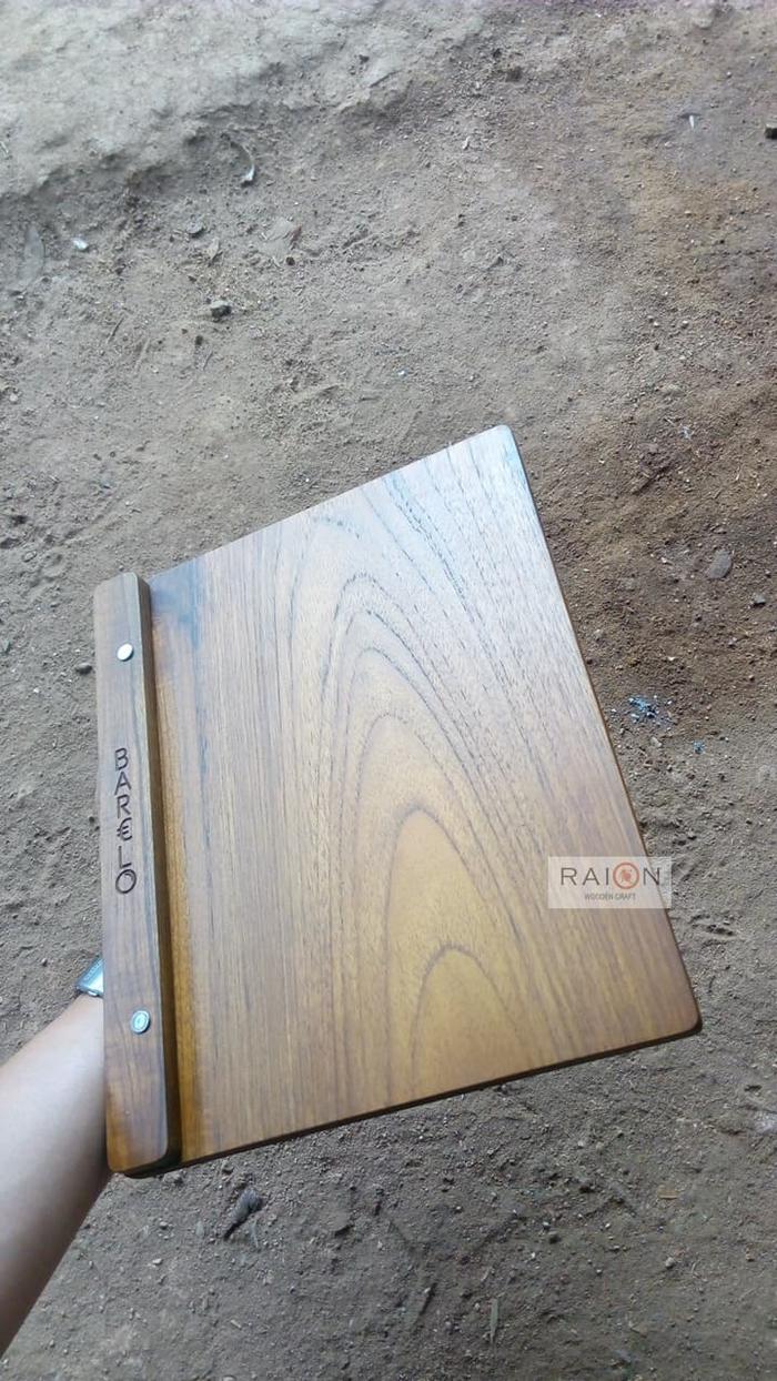 Jual Papan Buku Menu Kayu Jati Untuk Cafe / Menu Board Size A4 Di ...
