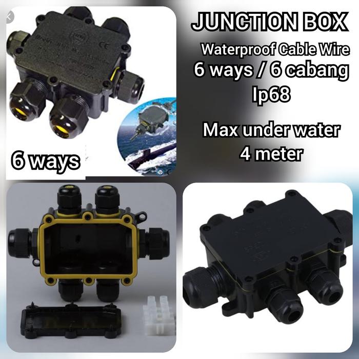 Jual Junction box sambungan waterproof cable kabel wire 6 ways cabang ...