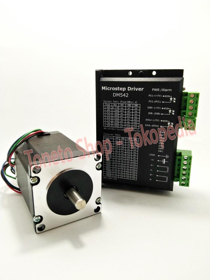 Jual 57 Stepper motor 2.3 Nm 2 phase 4 wire + Microstep Driver DM 542 ...