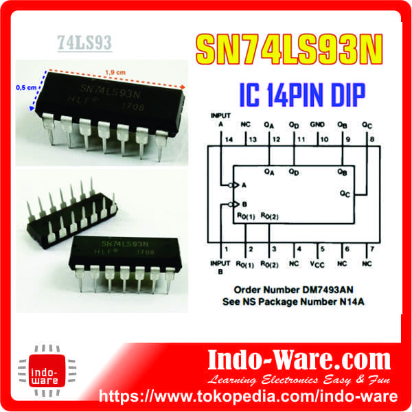 Jual SN74LS93 SN74LS 93N 74LS93N 74LS93 14PIN DIP - Kota Semarang ...