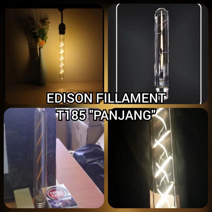 Jual Lampu LED edison filamen filament T185 panjang 4 watt 4w retro ...