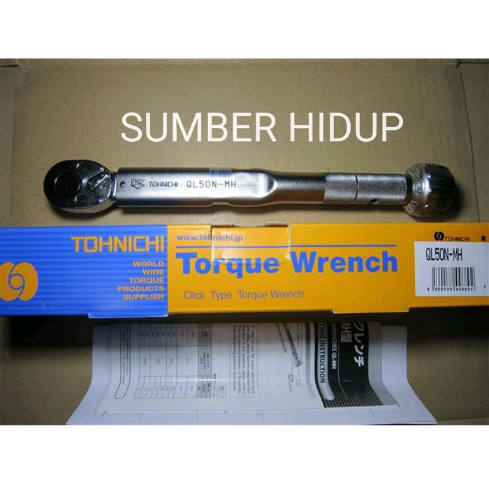 Jual Tohnichi QL50N-MH 10 to 50 N.M Torque Wrench Ratchet Head Metal ...