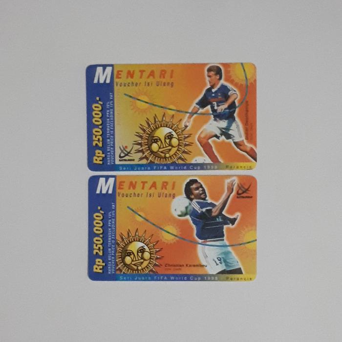 Jual Kartu Telepon bekas Mentari juara dunia Perancis garis tidak putus ...