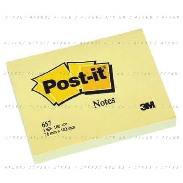 Jual Sticky Notes Post-it No. 657 1 Pad. 76 x 102 mm - Kota Bandung ...