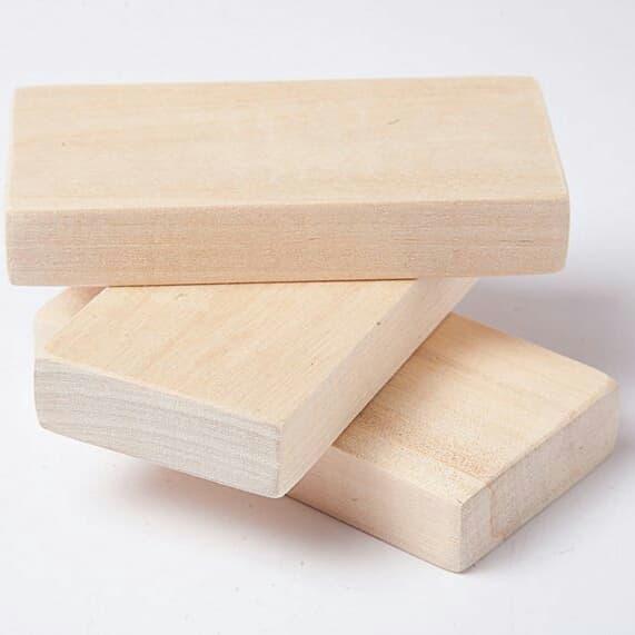 Jual 10pcs Unfinished mini wood block balok kayu mini papan jati ...