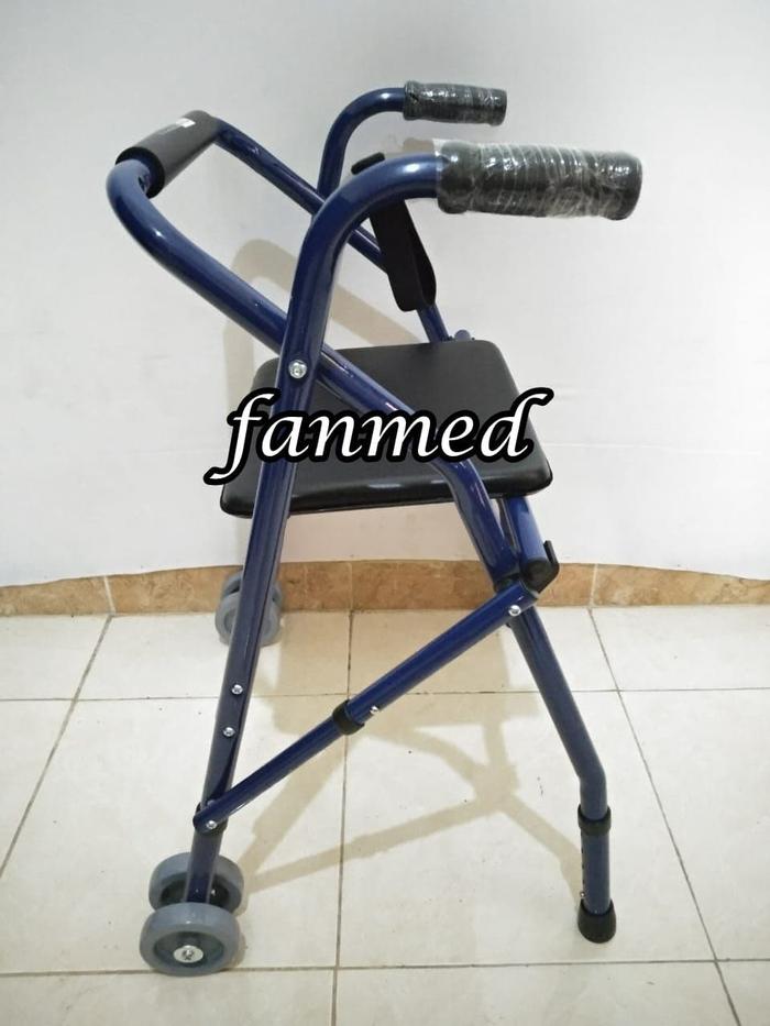 Jual Rollator Rolator Beroda Walker Roda Tempat Kursi Duduk +Tongkat ...