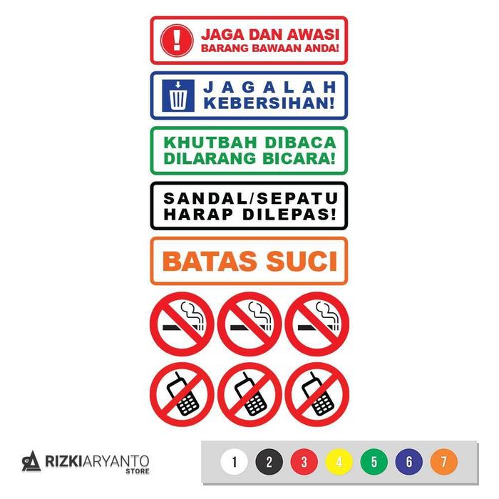Jual Stiker Tanda Peringatan di Mesjid Masjid Mushola Sticker - Kab ...