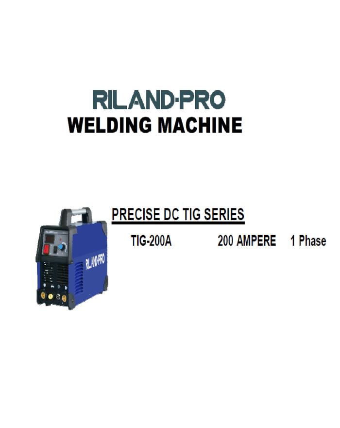 Jual Mesin Las Precise DC 200 A Riland-Pro TIG-200A Welding Machine ...