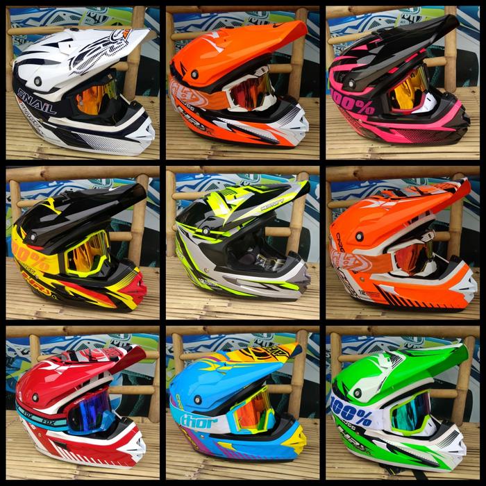 Jual helm cross trail cros offroad motocross pink merah hitam putih ...