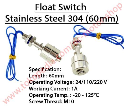 Jual Stainless Steel Water Level Sensor Float Switch 60mm - Jakarta ...