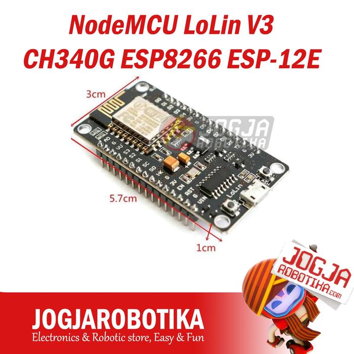 Jual NodeMCU LoLin V3 Lua CH340G ESP8266 ESP-12E Development Board - Kab. Sleman - Jogjarobotika ...