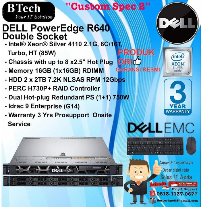Jual DELL Server R640 "Custom Spec 2" Intel Xeon Silver 4110 RackSeries ...