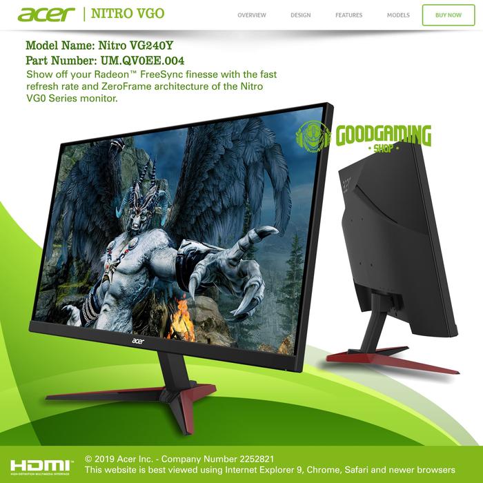 Jual ACER VG240Y NITRO SERIES MONITOR - Jakarta Pusat - GOODGAMINGSHOP ...