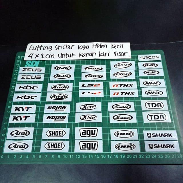 Promo Cutting Sticker Logo Helm Kecil untuk kanan kiri visor helm 4x1cm ...