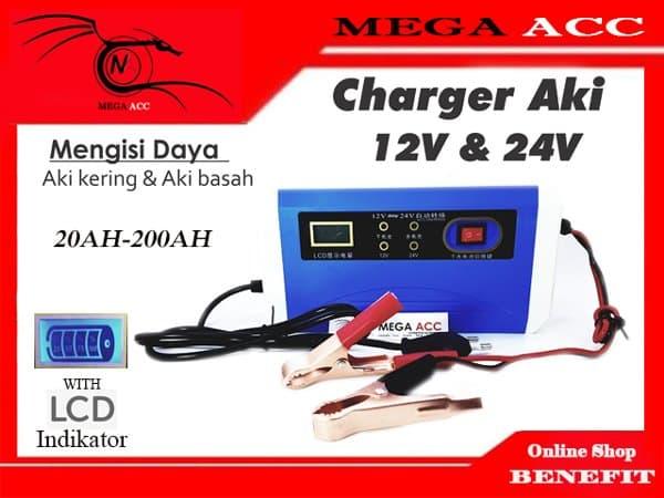 Jual Alat Setrum Aki Atau Charger Aki Mobil Motor 12-24V 10A With LCD ...