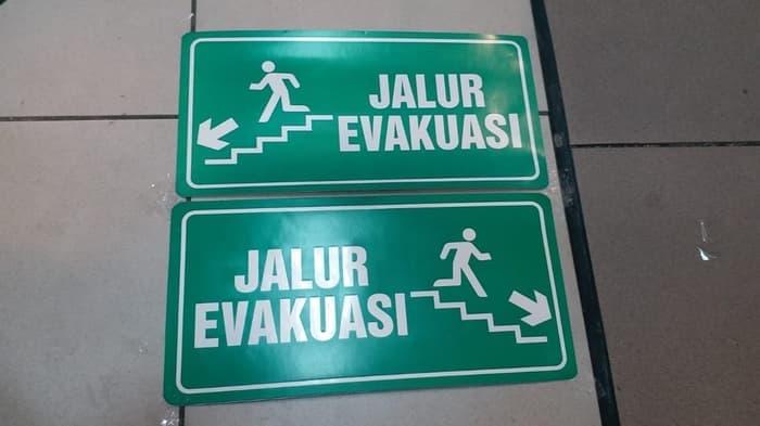 Jual SIGN LABEL STICKER JALUR EVAKUASI TANGGA KIRI KANAN 30X15CM ...